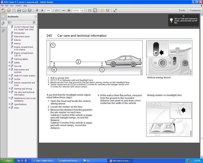 01 9 5 Aero How do I adjust headlights | SaabCentral Forums