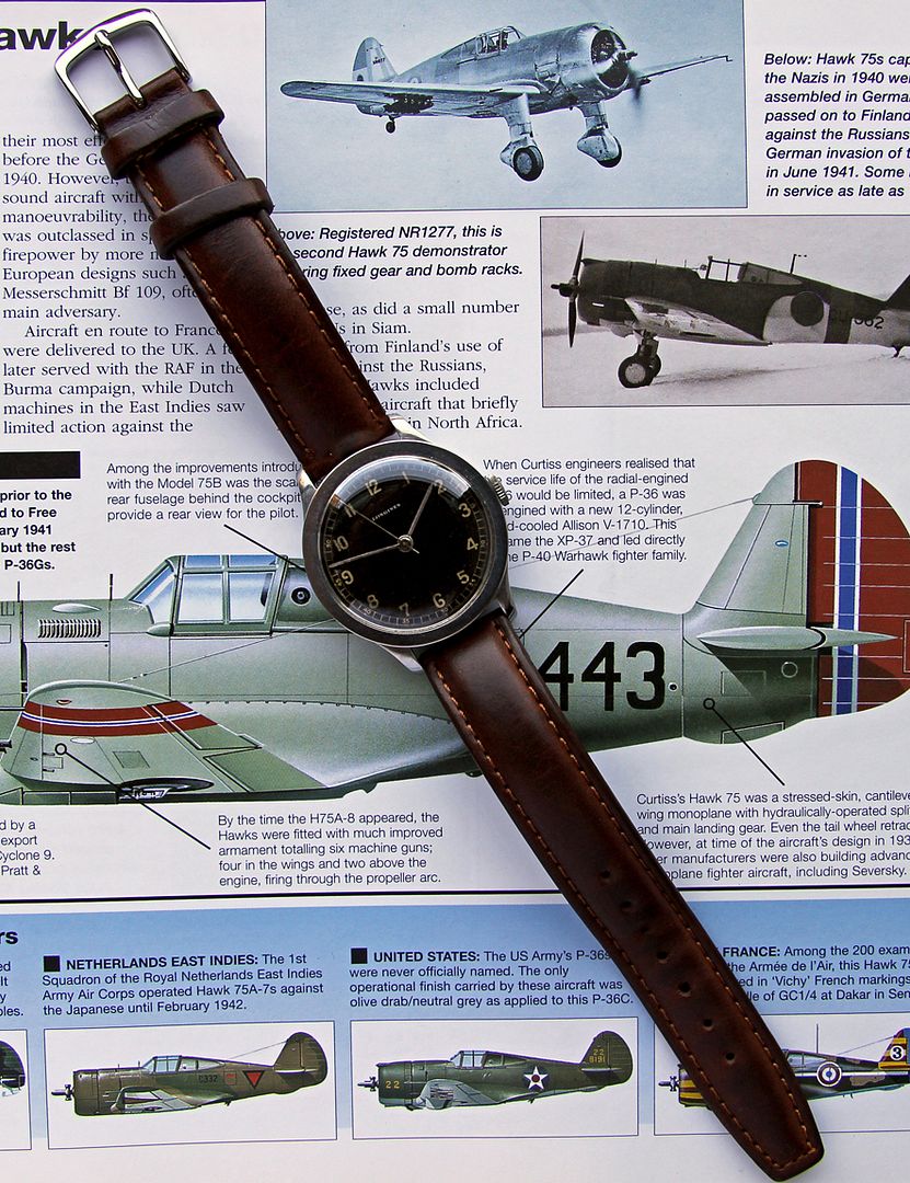 FS: Vintage 1940s Steel Longines Cal. 12.68N w/ Military-style BLACK ...