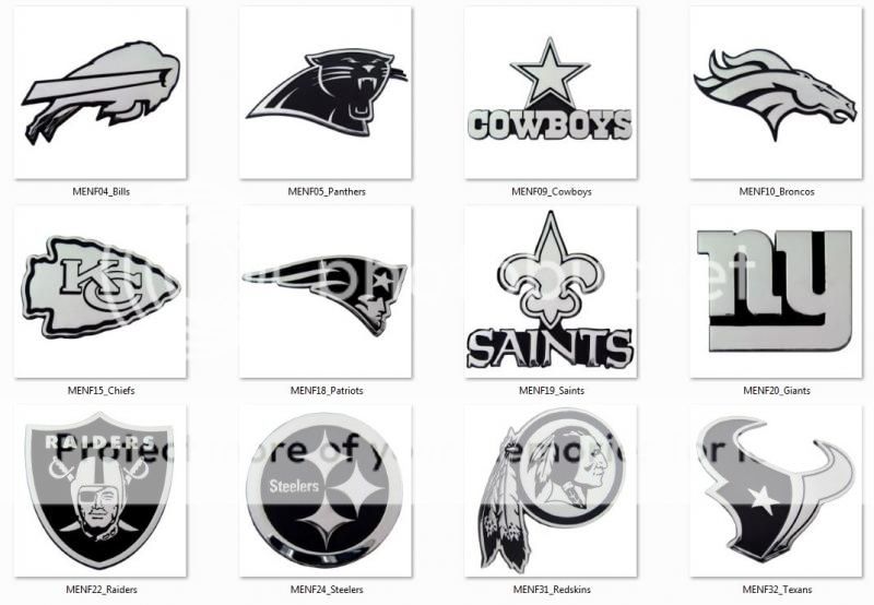 NFL All Teams Premium Chrome Plated Solid Metal Car Auto Emblems ...